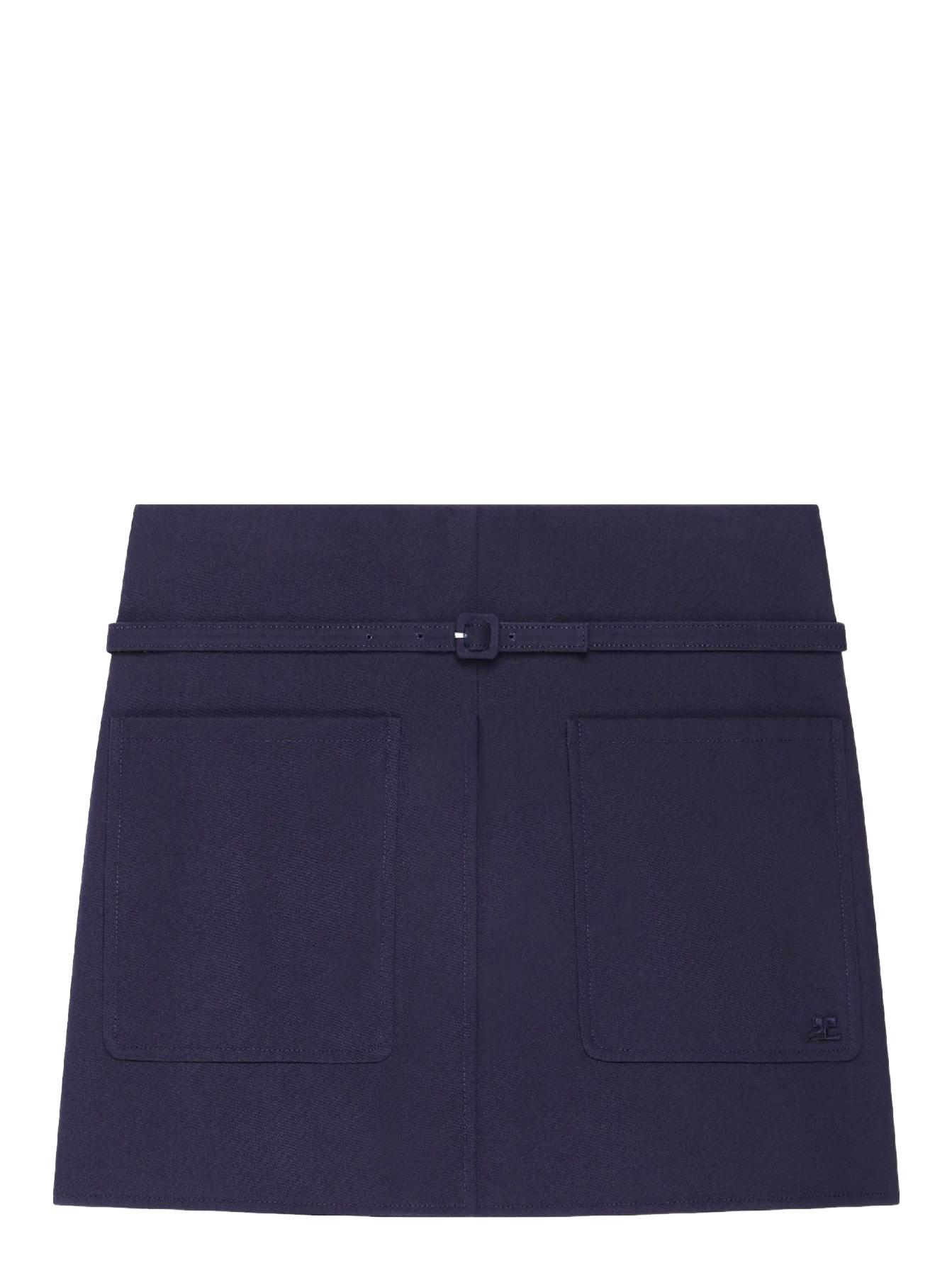 COURREGES Courrèges Two-Pocket Belted Cotton Skirt